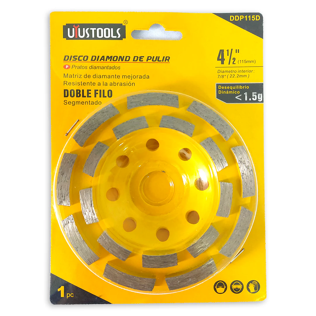 DISCO COPA DIAMOND DE PULIR DOBLE FILO 4-1/2" UYUSTOOLS - JORDAN BRANS